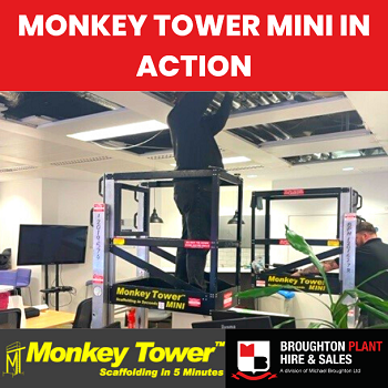 MONKEY TOWER MINI IN ACTION - Broughton Plant Hire and Sales