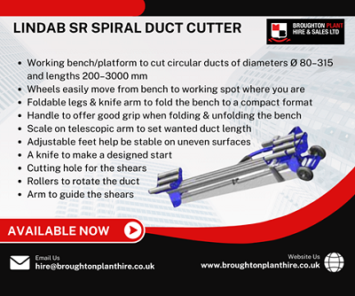 INTRODUCING THE LINDAB SPIRAL DUCT CUTTER TO OUR FLEET!